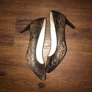 Cole Haan | Shoes | Cole Haan Grandos Snakeskin Leather Heels Pumps ...